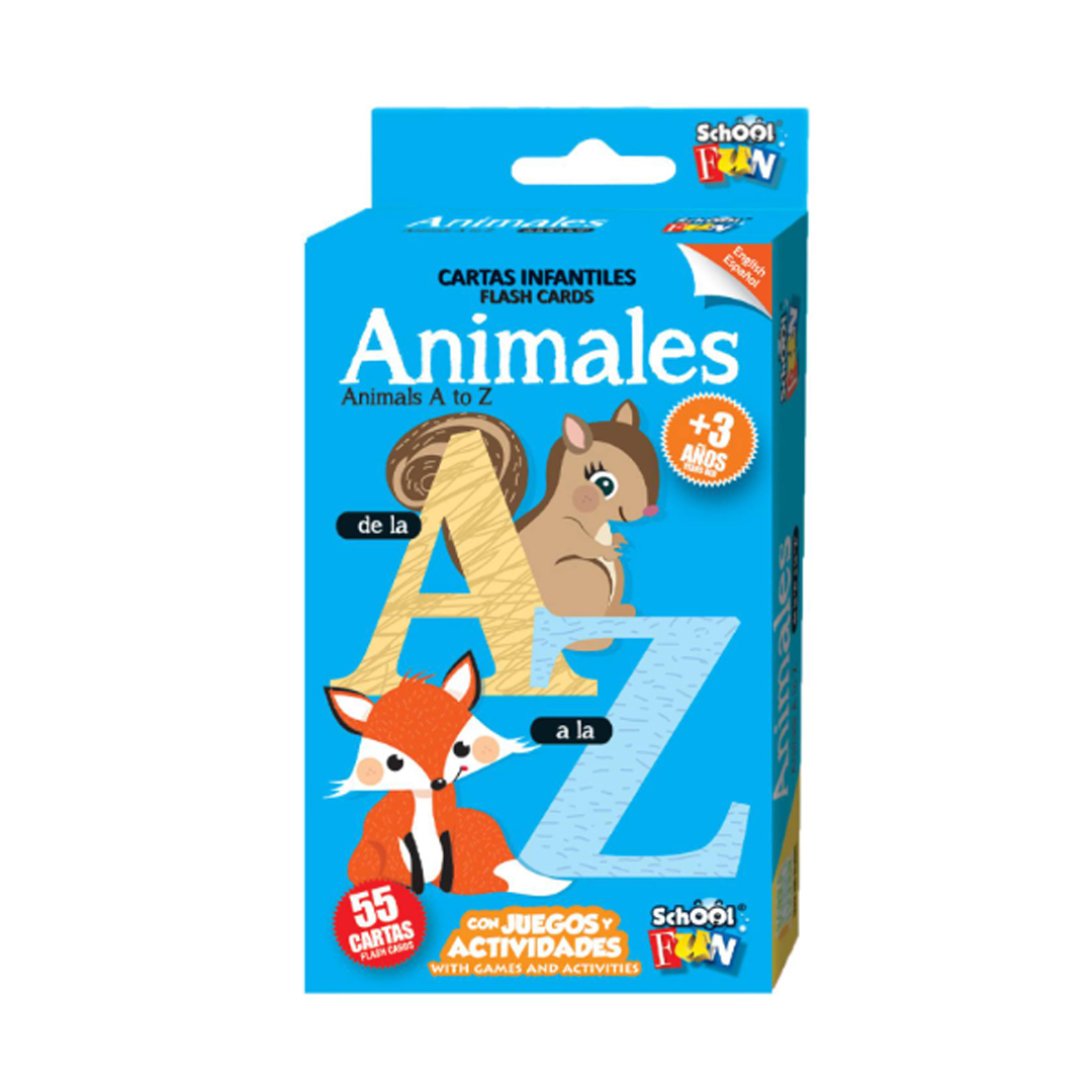 Flashcards Animales – Inglés y Español – 55 cartas – 4kids