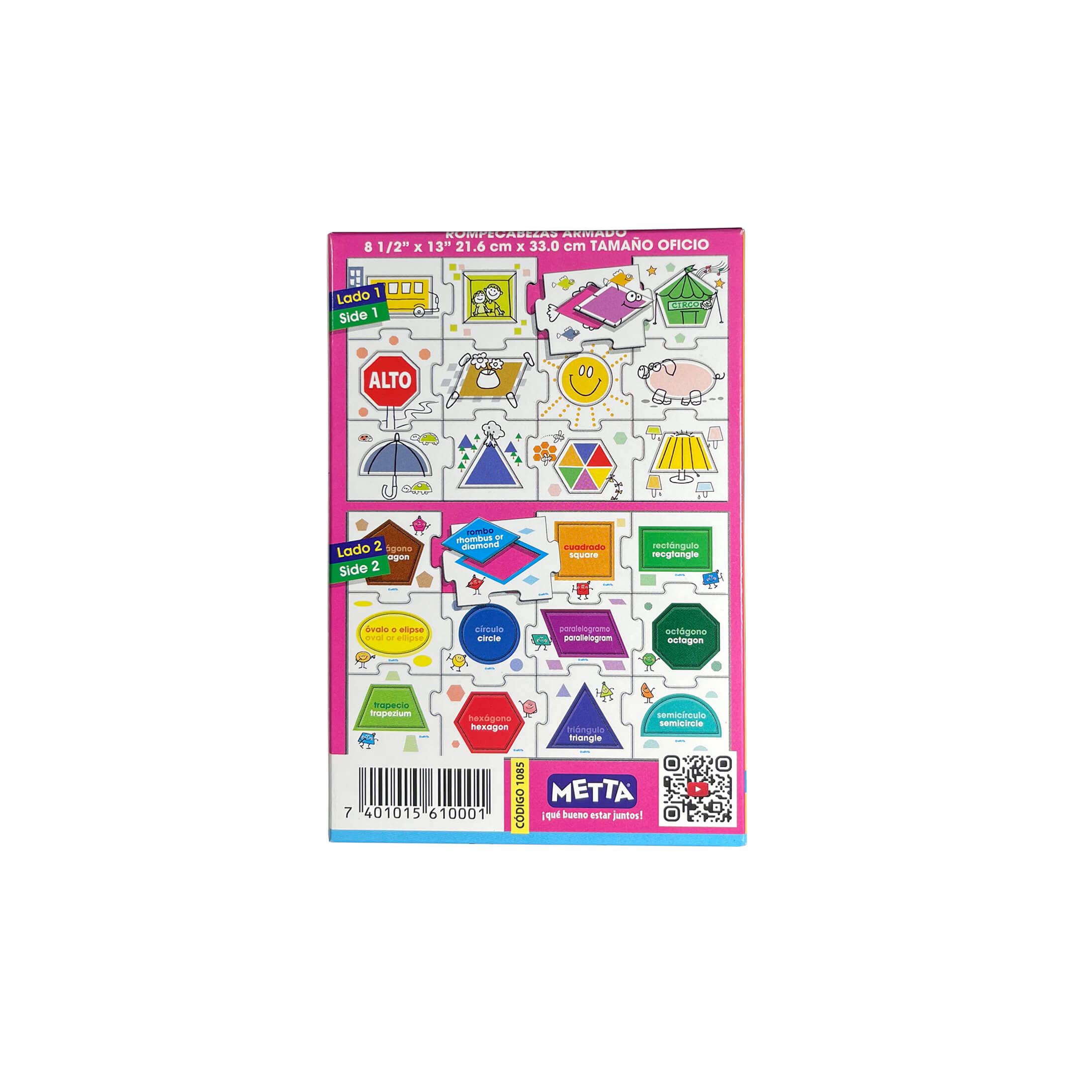 Rompecabezas doble Figuras – Inglés y Español – 4kids